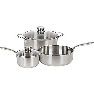 Frigidaire 11FFSPAN02 Ready Cook Cookware, 5-Piece, Stainless Steel, 5 Pieces