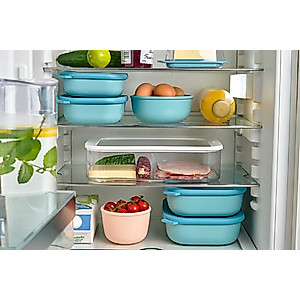 Mepal – Multi Bowl Cirqula 3-Piece Set – Food Storage Container with Lid - Suitable as Airtight Storage Box for Fridge & Freezer, Microwave Container & Servable Dish - 350, 750, 1250ml - Nordic Sage