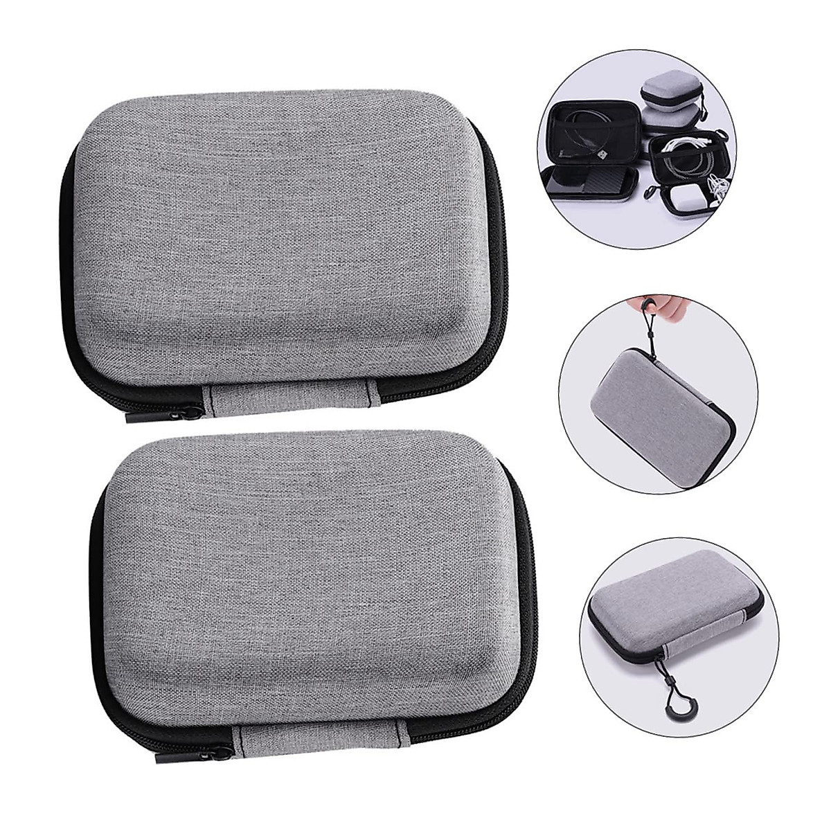 FAVOMOTO 4 Pcs Multifunctional Storage Bag Wireless Mic Bag Portable Wireless Mic Case Usb Guitar Cable Wireless Headset Microphone Headphone Pouch Lapel Storage Box Travel Eva Outdoor