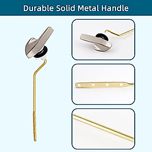 Hygie Rinse Side Mount Toilet Flusher Replacement Kit Toilet Handle Compatible with Kohler K-GP30324-CP/Kohler 87115-CP/TOTO/Mansfield, Universal Toilet Tank Parts, Brushed Nickel