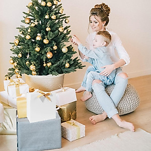 12pack Gift Boxes with Lids,White Gift Boxes Bulk with Gold Bow Ribbon,Bridesmaid Proposal Box for Presents Kraft Paper Gift Boxes for Wedding,Christmas,Halloween,Baby Shower