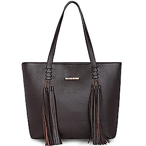 Montana West Tote Bag for Women Vegan Leather Large Concealed Carry Purse for Work Fashion Shoulder Handbag with Fringe,MWC-G029CF