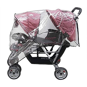 Universal Stroller Rain Cover for Pushchair Pram Rainproof Dustproof Windproof Rain Cover with Canopy and Zipper Door Easy Baby Lift in and Out,Easy to Install,Ideal Air Circulation