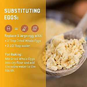 Judee’s Dried Whole Egg Powder - 11 oz - Baking Supplies - Delicious and 100% Gluten-Free - Dehydrated Eggs Powder for Breakfast, Baking, and Camping Meals - Simplifies Outdoor Cooking Preparation