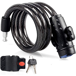 Bicycle Locks Heavy Duty Anti Theft Bike Lock High Security Level Bicycle Lock Bike Chain Lock Anti-Theft Bicycle Chain Lock with Key for E-Bike Mountain Bike Outdoor Ski Gate Accessories