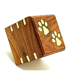 Wooden Urn - Pet Urns for Dogs Ashes, Decorative Wooden Pet Urns for Ashes - Rosewood Cremation Urns for Dogs, Pet Urns for Cats, Wooden Cremation Box