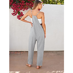 Trendy Queen Grey Jumpsuits Rompers Onesie for Women Casual Summer Clothes 2024 Dressy Maternity Comfy Loose Baggy Pants Overalls Jumpers