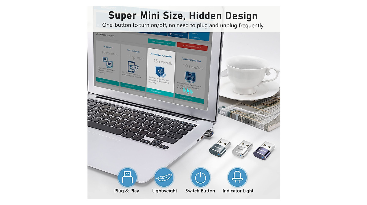 Mouse Jiggler Metal USB Device - Keep Your PC Awake Easily