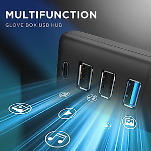 Nestour 2022 2023 Tesla Glovebox USB Hub for Model 3 and Model Y, Charging & Data Transferring, Compatible with Game Controllers, Music, Dash Cam and Boombox Data