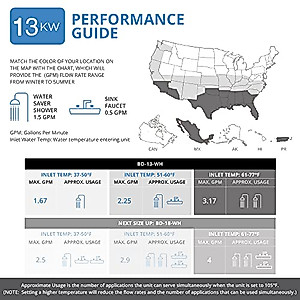 BLACK+DECKER 13kW / 240-V Tankless Electric Water Heater with Pressure Relief Device, Ideal for a Full Bathroom
