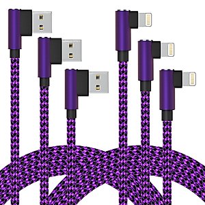 iPhone Charger 10ft,3-Pack 10 Foot Extra Long Lightning Cable, MFi-Certified Charging & Syncing Cords Compatible with iPhone 14/13/12/11/XS/XR/X/8/8Plus/7/7Plus/6/6S Plus/SE/5/iPad(Purple, 10FT)