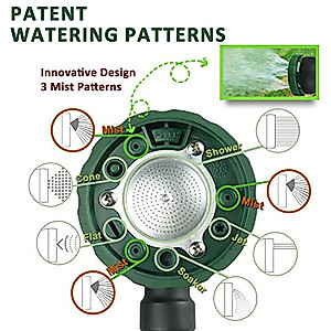 FLORIAX Watering Wand with Rotating Head Heavy Duty 24 Inch Ergonomic Sprayer Wand with Trigger Adjustable Spray Garden Hose Nozzles Hanging Basket Wand with Flow Control, No Assembly Required Wand