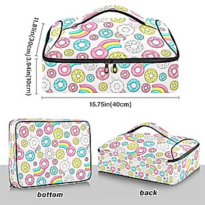 Kcldeci Insulated Thermal Food Carrier Insulated Casserole Carrier for Hot or Cold Food,Donut Unicorn Insulated Tote Bag for Potluck Cookouts Parties Picnic,Lasagna Lugger