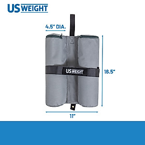 US Weight Titan Fillable Canopy Weight Bags (4-Pack) with Reliable Zippers, Double-Bagged Design, Heavy Duty Thread and Box-Stitched Stress Points