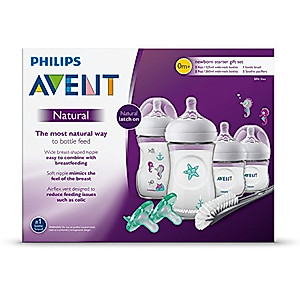 Philips Avent Natural Baby Bottle Gift Set Seahorse Design, SCD113/37