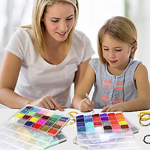 54000pcs Glass Seed Beads for Jewelry Making Kit, 120 Colors 2mm Small Beads with Letter Evil Eye Beads Jump Rings & Charms Pendants for Bracelets Making, DIY, Art and Craft