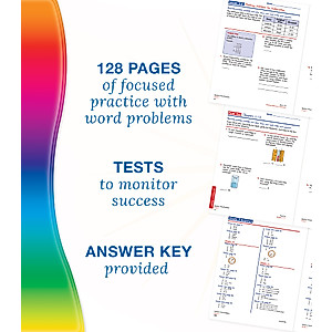 Spectrum Math Word Problems Grade 3 Workbook, Ages 8 to 9, 3rd Grade Math Word Problems, Fractions, Algebra Prep, Geometry, Multi-Step Word Problems, Money, and Time - 128 Pages