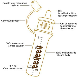 Haakaa Silicone Colostrum Collectors Set with Clear PP Storage Case 4 ml, 6 PK