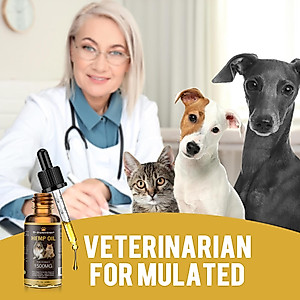 T-RUNHEMP|Hemp Oil for Dogs Cats - Helps Pets Calming Drops Anxiety and Stress Relief, Pain Relief Inflammation, Joint Health Pet's Calming Treat Omega 3, 6, 9 and Vitаmins B, C, E