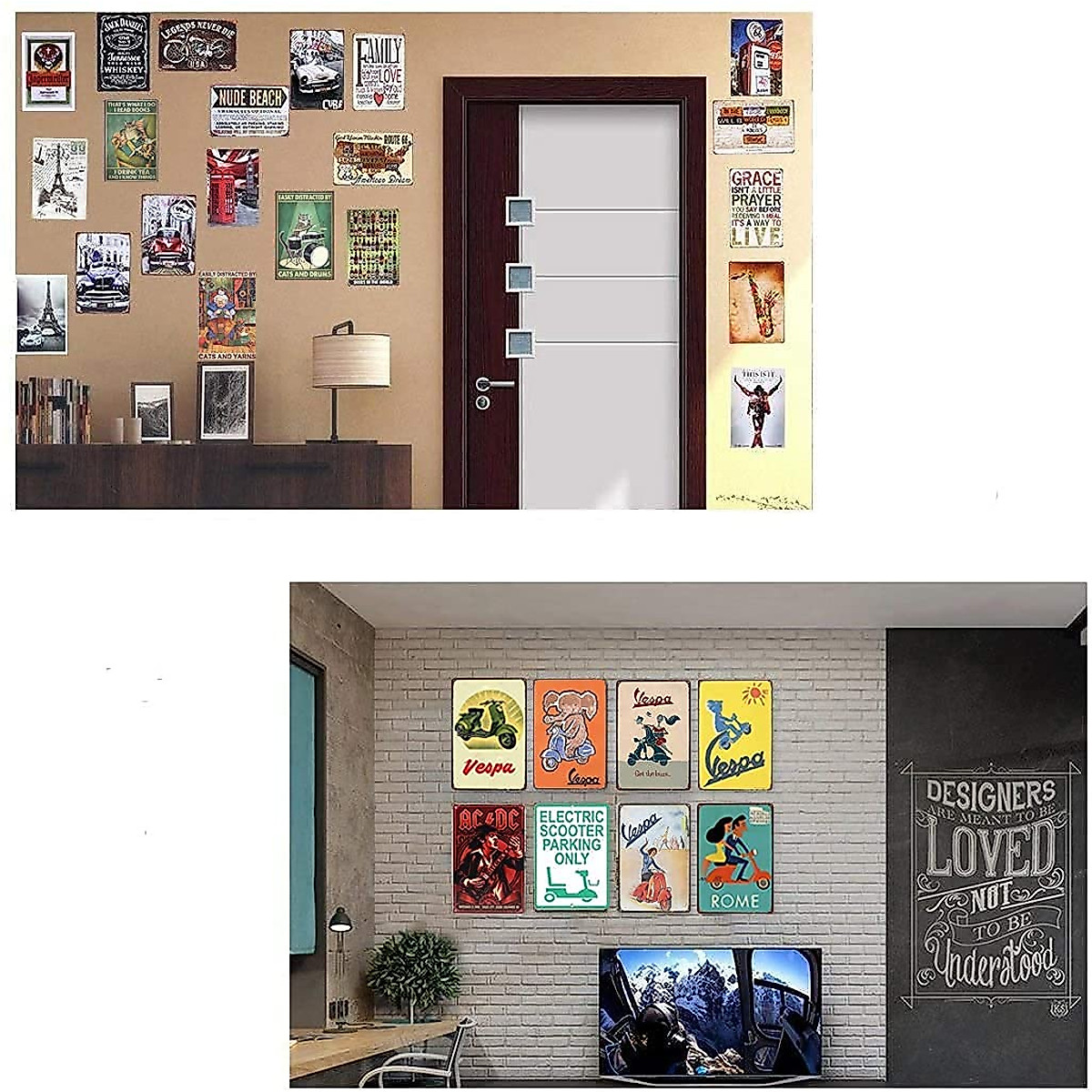 CAIRUO Tin Sign Pontiac Parking Only Vintage Look 8 X 12 Metal Signs for Home Garden Bar Cafe