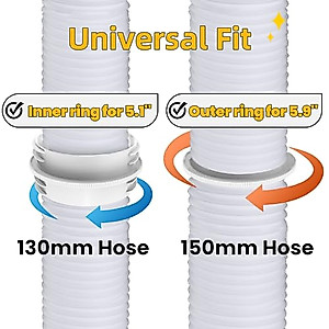 2024 Upgraded Exhaust Hose Coupler Universal Fit 5 inch & 5.9 inch Hose, Portable Air Conditioner Hose Coupler Portable AC Hose Connector Extention