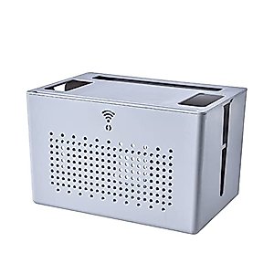 YAOLUU WiFi Storage Box Double-Layer Wireless WiFi Router Storage Box Desktop Socket Wire Organizer Box TV Set Top Rack Power Strip Hidden Set-top Box Stand (Color : GY)