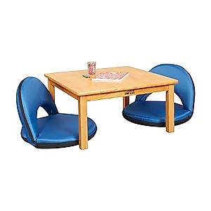 ECR4Kids 30in x 30in Square Hardwood Table with 14in Legs, Kids Furniture, Honey