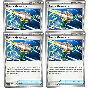 Electric Generator 170/198 - Scarlet & Violet - Pokemon Trainer x4 Card Lot - Playset 4X