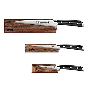 Cangshan TS Series 1020854 Swedish 14C28N Steel Forged 3-Piece Starter Knife Set with Wood Sheaths