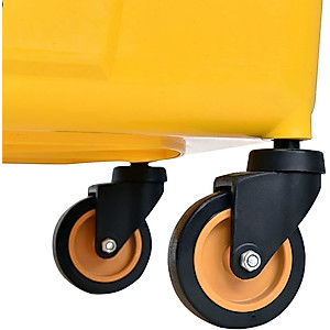 S AFSTAR 32L/8.5 Gallons Mop Bucket with Wringer on Wheels, Commercial Mop Bucket with Wheels & Potable Handle, Industrial Mop Wringer Bucket for Home Office Market Restaurant Hotel (Yellow)