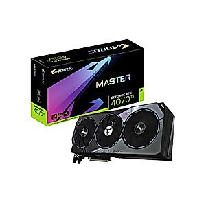 Gigabyte AORUS GeForce RTX 4070 Ti Master 12G Graphics Card, 3X WINDFORCE Fans, 12GB 192-bit GDDR6X, GV-N407TAORUS M-12GD Video Card