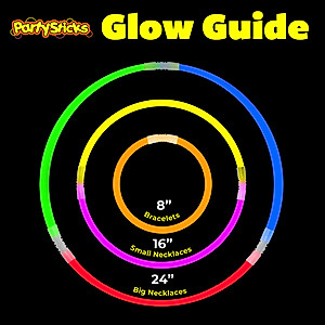 PartySticks Moondance Glow Sticks and Connectors - 40pk Glow in The Dark Party Favors with 16 Glow Sticks Party Decorations and 24 Connectors for Light Up Glasses, Glow Necklaces, Glow Bracelets