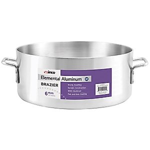 Winco ALBH-15 Commercial-Grade Aluminium Brazier, 15 Quart, Silver