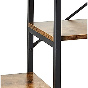 SUPERJARE Triple 5 Tier Bookshelf, Bookcase with 14 Open Display Shelves, Ladder Bookshelf, Wide Book Shelf Book Case with Steel Frame, Wood Board, for Home & Office, Dark Brown