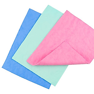 3 Pack Stamp Shammy Cleaning Suede Cloth Natural Stamp Cleaner for Cleaning Stamps Glass Mat Super Absorbent Towel Stamp Cleaning Cloth for Your Stamps and Craft Supplies 8" x 6"
