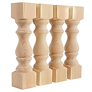 CAROLINA LEG CO. Pine Monastery Chunky Bench Legs - Set of 4 - Coffee Table Legs - Dimensions: 3.5" x 16"