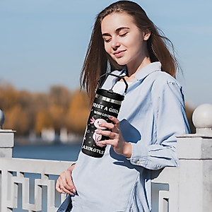 Queen Hero 30 oz Axolotls Tumbler with Handle, Large Insulated Tumbler with Flip & Straw Coffee Mug Cup Stainless Steel Gifts for Women Men Youth