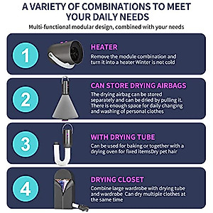 TAISHAN UV Portable Clothes Dryer, Travel Mini Dryer Machine，New Generation Electric Clothes Drying With sterilization function for Apartments