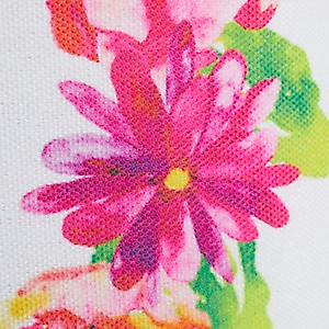 Okuna Outpost Set of 2 Reusable Monogram Letter F Personalized Canvas Tote Bags for Women, Floral Design (29 Inches)