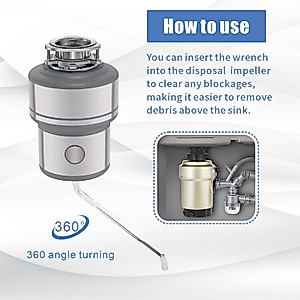 Luxmool Garbage Disposal Wrench Tool/Garbage Disposal Unjamming Tool by Compatible with Moen Garbage Disposals/InSinkErator WRN-00 - Designed to Dislodge Jams or Clutter from Above the Sink