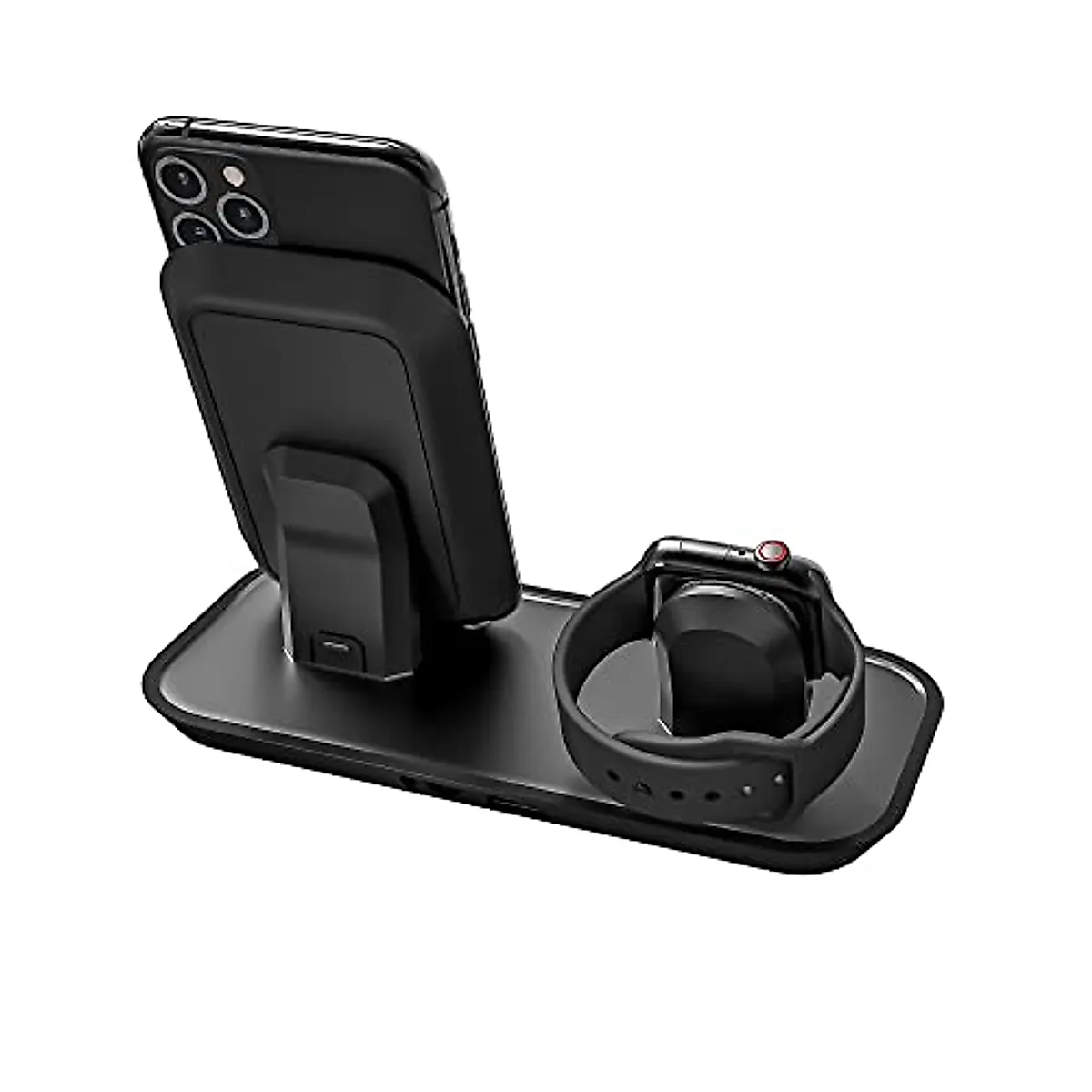 mophie 2-in-1 Wireless Charging Stand - MFI Certified Charger Pad for iPhone and Apple Watch with Additional USB Port for Airpods