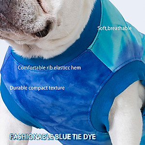 Wabdhaly Dog Zipper Recovery Suit for Male Neuter Surgery,Female Spay Recover Onesie,Dogs Abdominal Wounds Sutures Bodysuit,E-Collar & Cone Alternative Surgical Medium Recovery Suit,Tie Dye Blue M