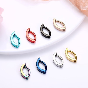 JOERICA 14G Clicker Belly Button Rings for Women Men Curved Barbell Navel Piercing Jewelry Stainless Steel Hoop Belly Button Rings Rivet Reverse Curved Navel Barbell Body Jewelry 10mm