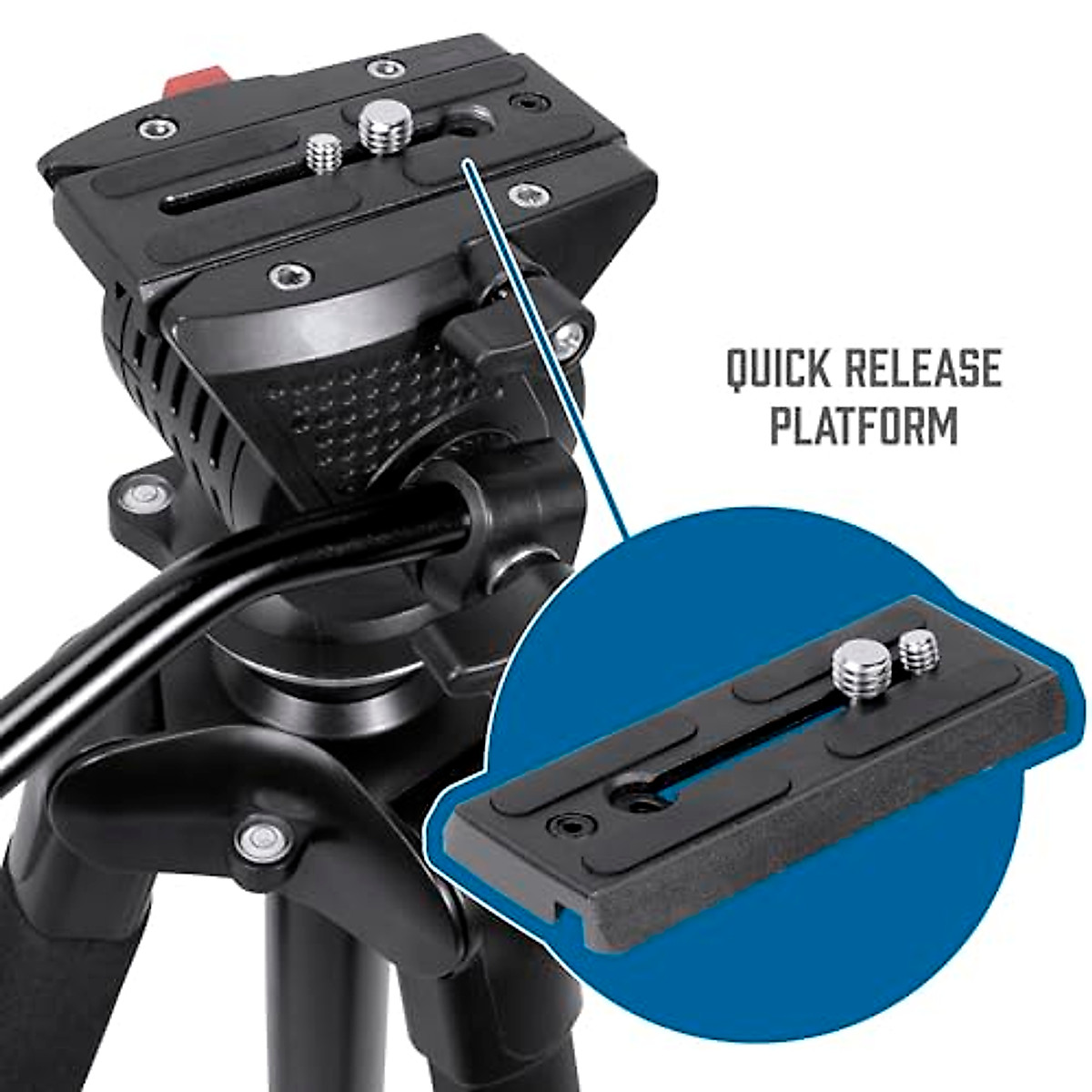 Barska AF13650 Professional Tripod with Fluid Head & Carrying Case for Spotting Scopes, Binoculars, Cameras, etc