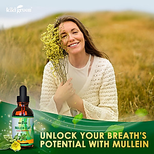 KIKI Green Liquid Mullein Leaf Tincture - Herbal Supplement from Mullein Herb for Lung Cleanse, Respiratory Health, Immune Support, Liquid Supplement Extract 2 fl oz