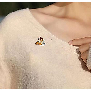 Anime Bambi Lapel Pins Cute Deer Brooch Enamel Pin Brooches on Clothes Badges Backpack Fashion Accessories Jewelry Gift