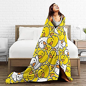 Gbuzozie Fleece Blanket Cute Duckies Lightweight Ultra-Soft Micro Cartoon Rubber Ducks Throw Blanket for Sofa Couch Bed Camping Travel - Super Soft Cozy Microfiber Blanket 50"X40"