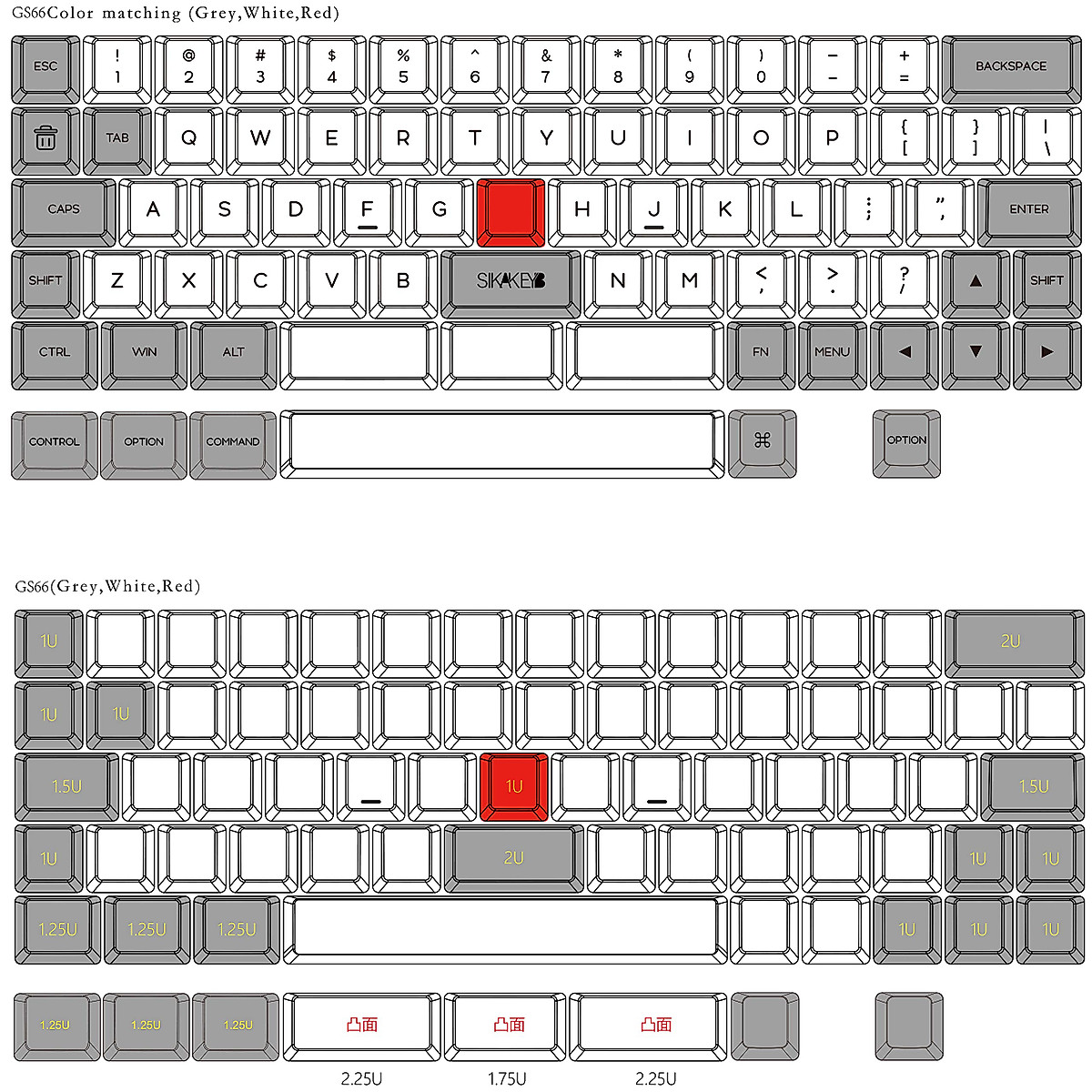 EPOMAKER SK66S 60% Keys Bluetooth 5.1 Wireless Wired Dual Mode Gateron Optical Mechanical Gaming Keyboard with RGB Backlight and PBT Heat Sublimation Keycaps (Gateron Optical Red, Grey White)