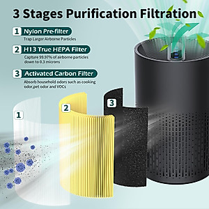 FCFMY 2 Pack AC400 Pet Care Replacement Filter Compatible with Purivortex AC400 Air Cleaner Purifier, 3-in-1 Filter of H13 True HEPA and Activated Carbon Filter, Yellow