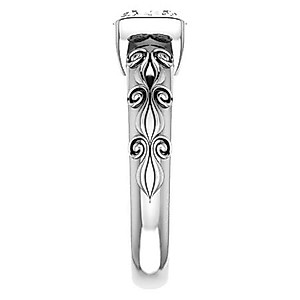 Mois 1.42 CT Moissanite Round Engagement Ring, Wedding Ring Bridal Set in Sterling Silver, Colorless Moissanite, VVS1 Clarity, Sizes 4 to 11, Half Bezel Set for Her (4)